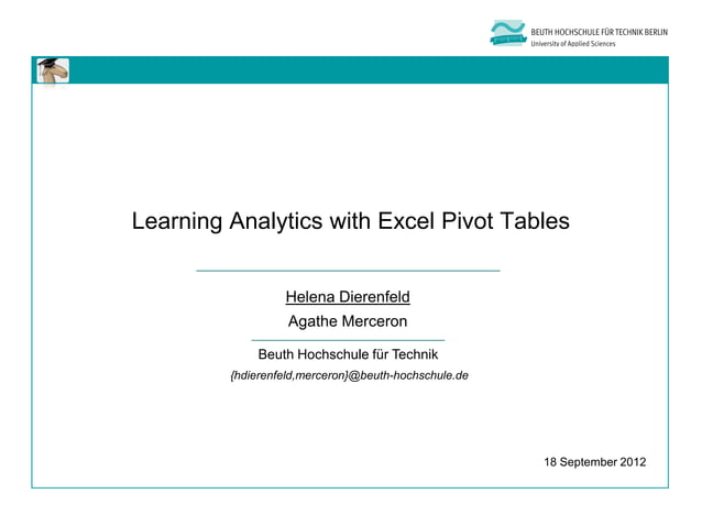 Learning Analytics with Excel Pivot Tables | PPTX | Technology & Computing