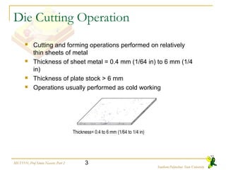 Dies Design - Cutting Operations Part 2 | PPS