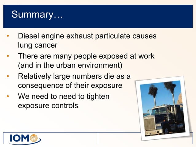 Diesel engine exhaust and lung cancer | PPT