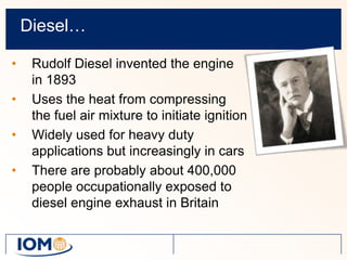 Diesel engine exhaust and lung cancer | PPTX | Lung and Respiratory ...