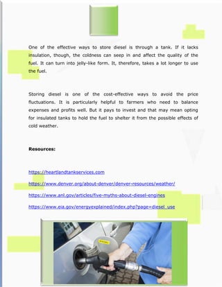 Diesel and Cold Weather: What Users Can Do to Mitigate the Effect | PDF