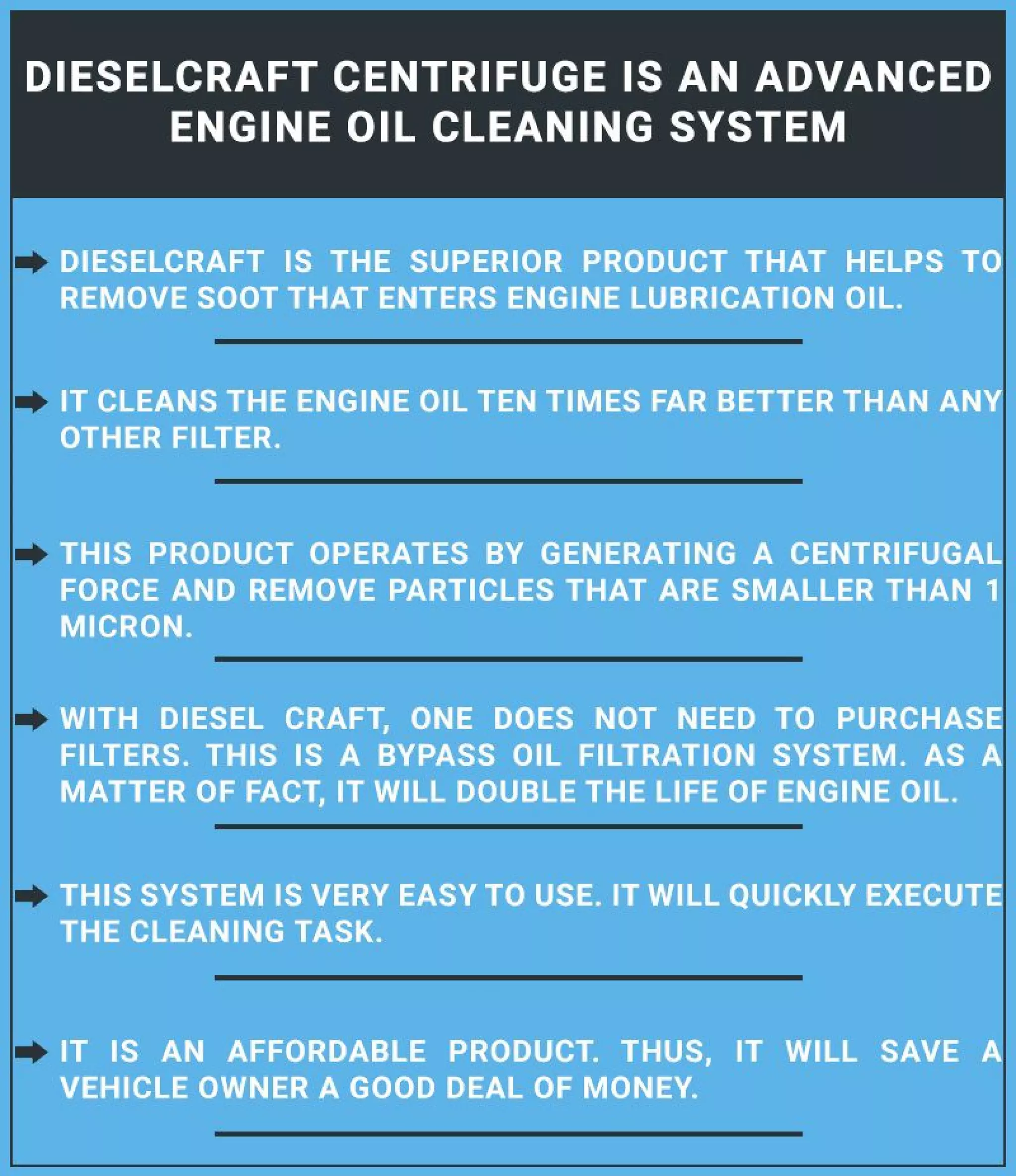Dieselcraft Centrifuge is an Advanced Engine Oil Cleaning System | PDF