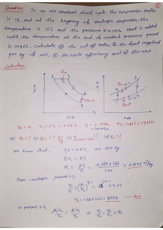 Diesel cycle class notes | PDF