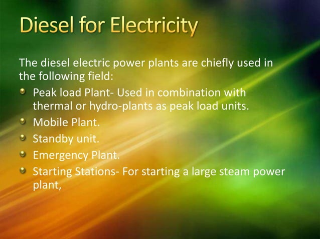 Diesel energy resources and Power Plants | PPT