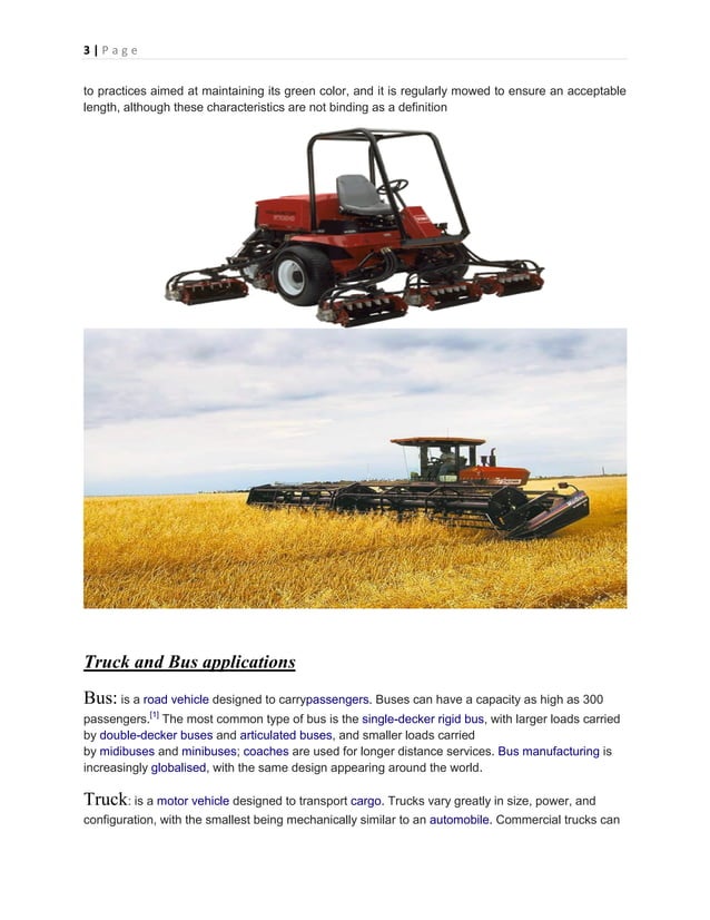 Diesel engine applications | PDF | Landscaping | Home & Garden