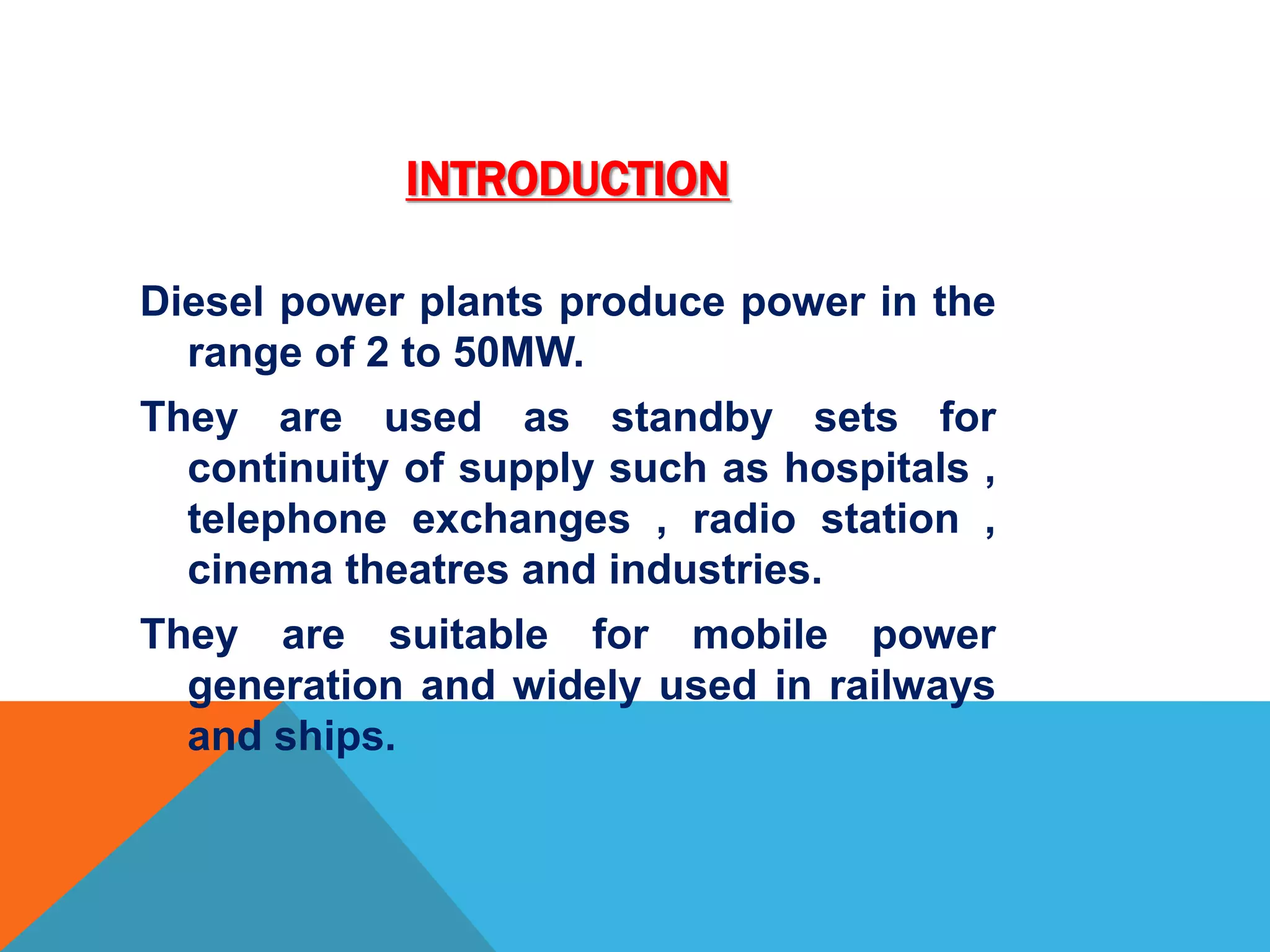 Diesel engine power plant | PPTX