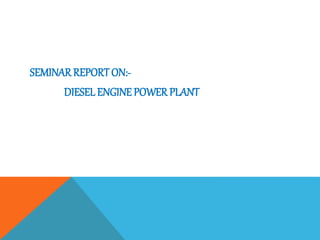 Diesel engine power plant | PPT