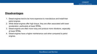 DIESEL ENGINES CONSTRUCTION , 2&4 STROKES,DIESEL CYCLE, PROS ,CONS | PPT