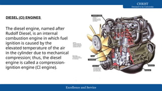 DIESEL ENGINES CONSTRUCTION , 2&4 STROKES,DIESEL CYCLE, PROS ,CONS | PPT