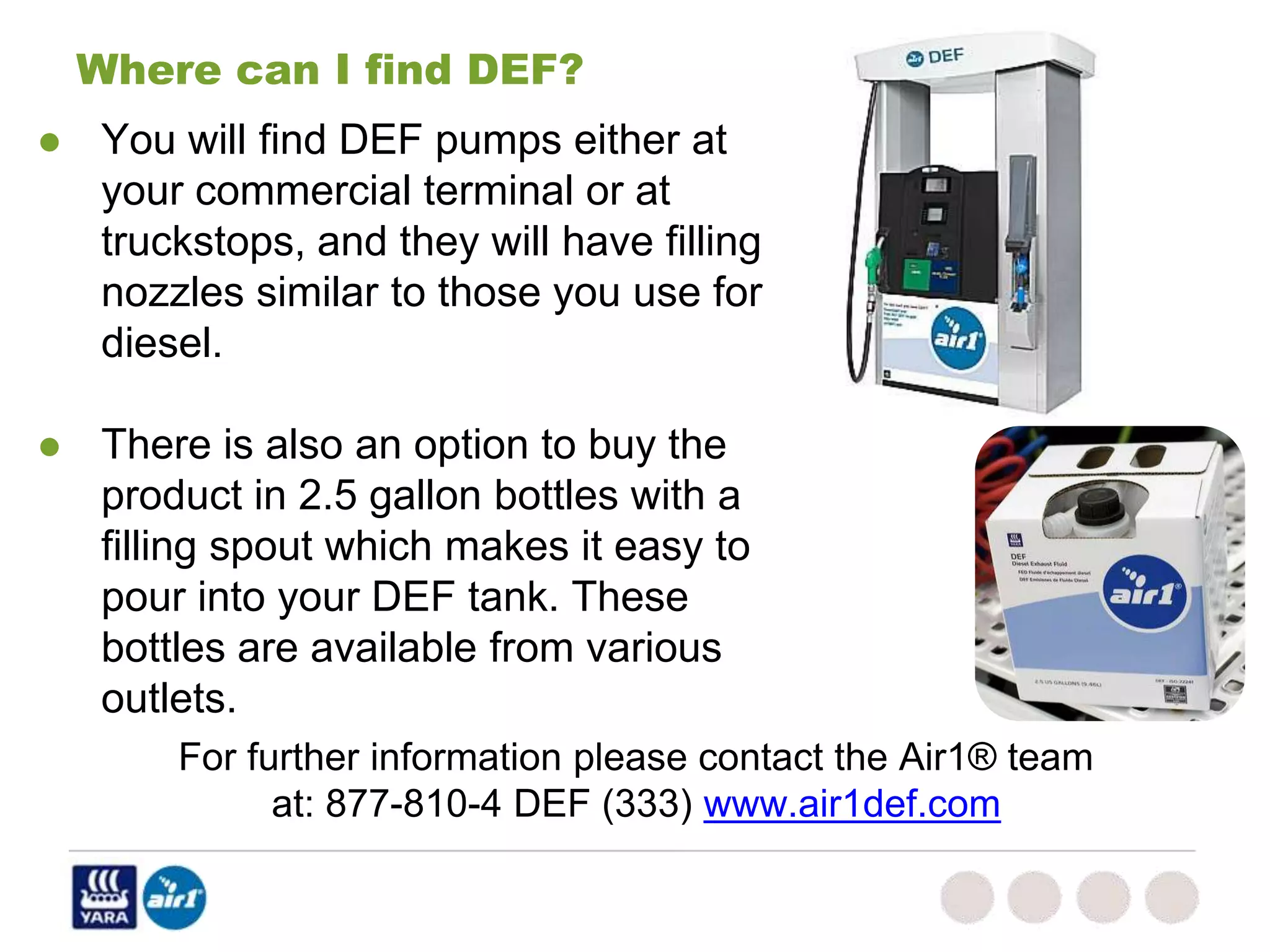 Diesel Exhaust Fluid (DEF) Fact Sheets | PPTX