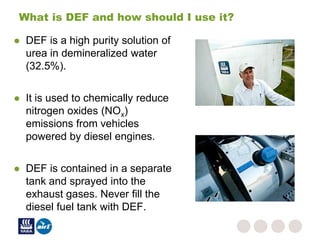 Diesel Exhaust Fluid (DEF) Fact Sheets | PPTX