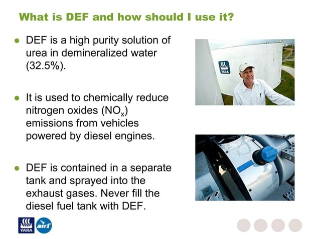 Diesel Exhaust Fluid (DEF) Fact Sheets | PPTX