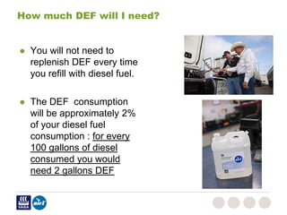 Diesel Exhaust Fluid (DEF) Fact Sheets | PPTX