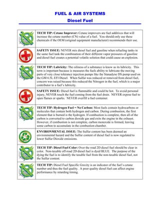 Diesel fuel features 3-8-06 | PDF
