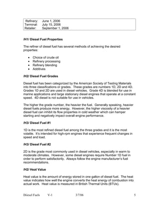 Diesel fuel learning module | PDF