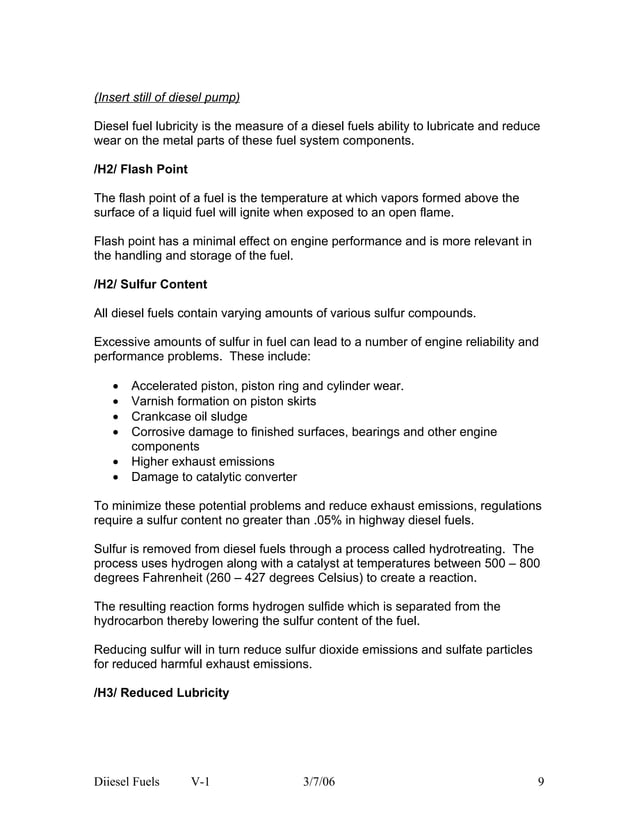 Diesel fuel learning module | PDF