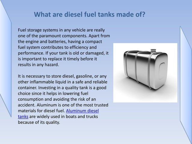 What are diesel fuel tanks made of? | PDF