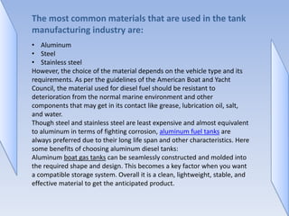 What are diesel fuel tanks made of? | PDF