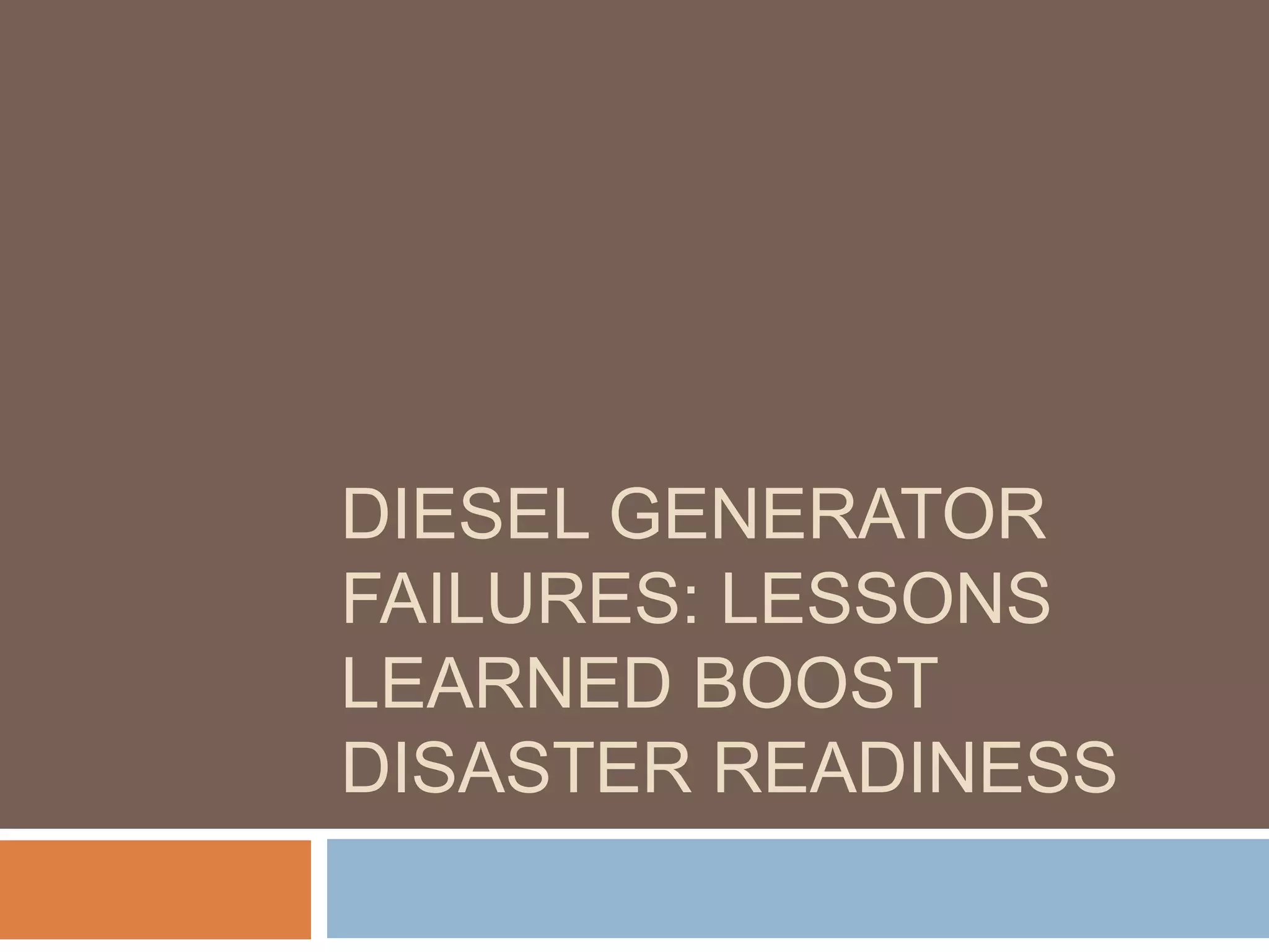 Diesel Generator Failures | PPT