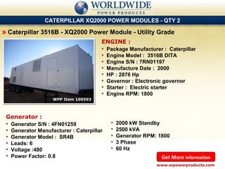 Diesel Generator Sets, Caterpillar XQ2000 Power Modules, Industrial ...
