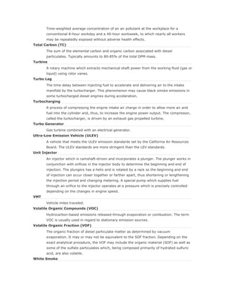 Diesel glossary | DOC | Indoor Environmental Quality | Home & Garden