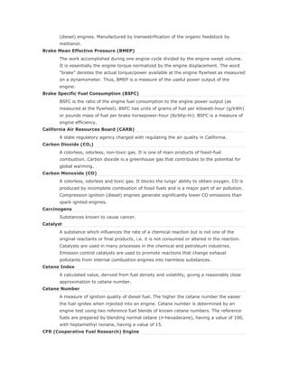 Diesel glossary | DOC | Indoor Environmental Quality | Home & Garden
