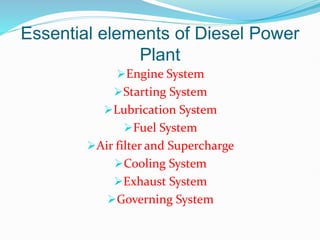 Power plant Diesil Engine system set up and maintenance | PDF