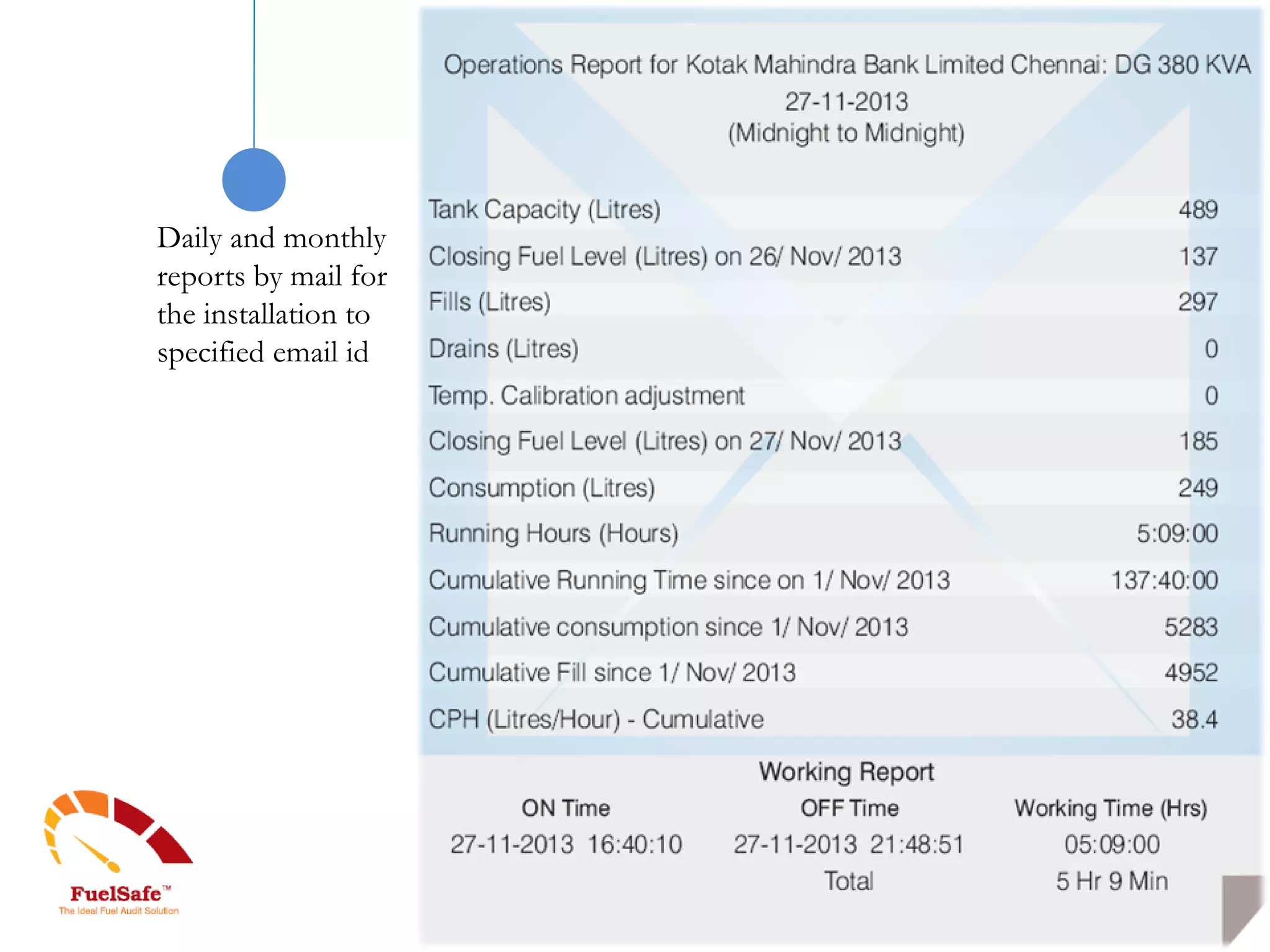 Diesel theft detection - fuel pilferage prevention - generator- client ...
