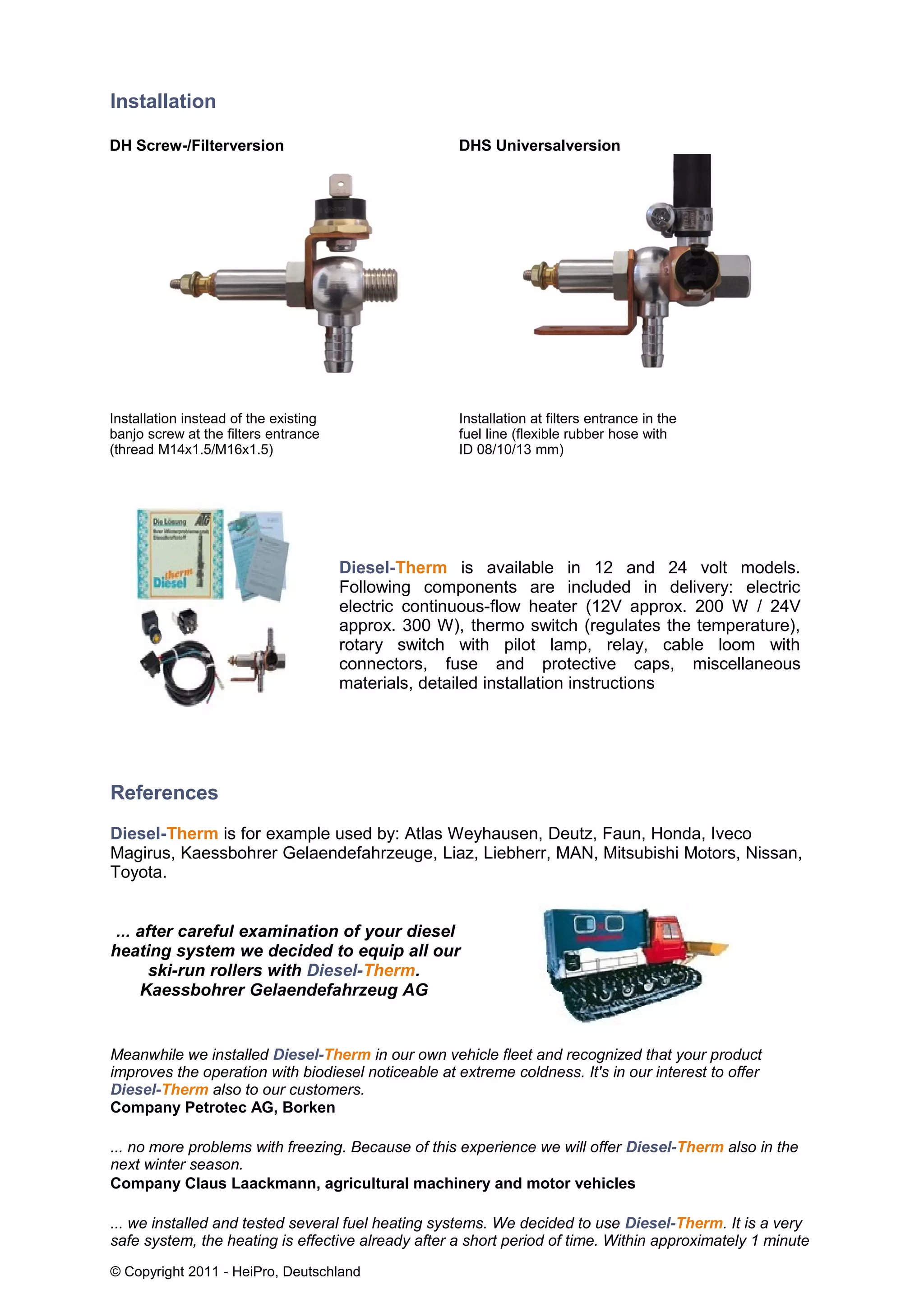Diesel -Therm: The Solution for Freezing Problems with Biofuels | PDF