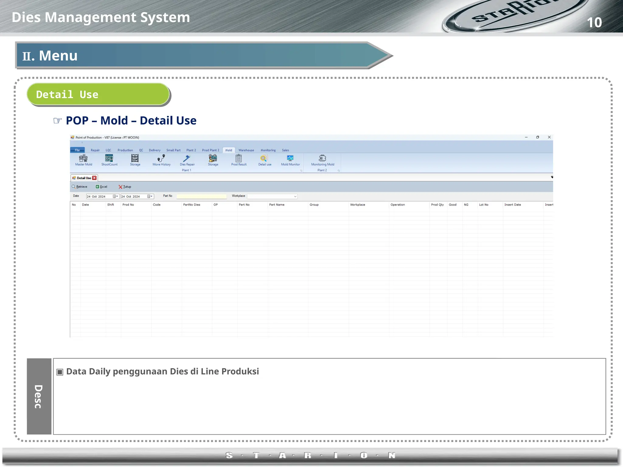 Dies Management System Rev for Manufacturing Electronic | PPT