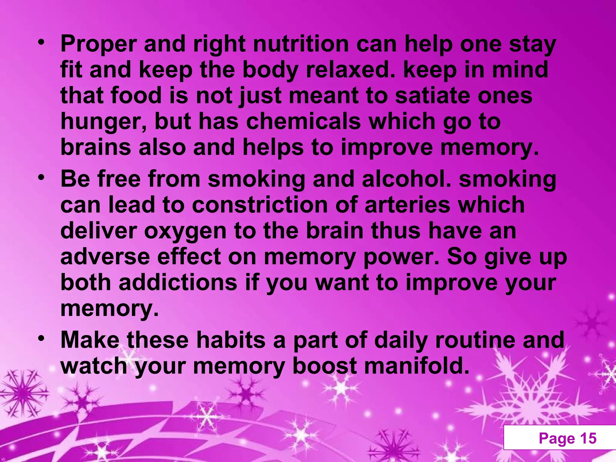 diet for improving memory | PPT