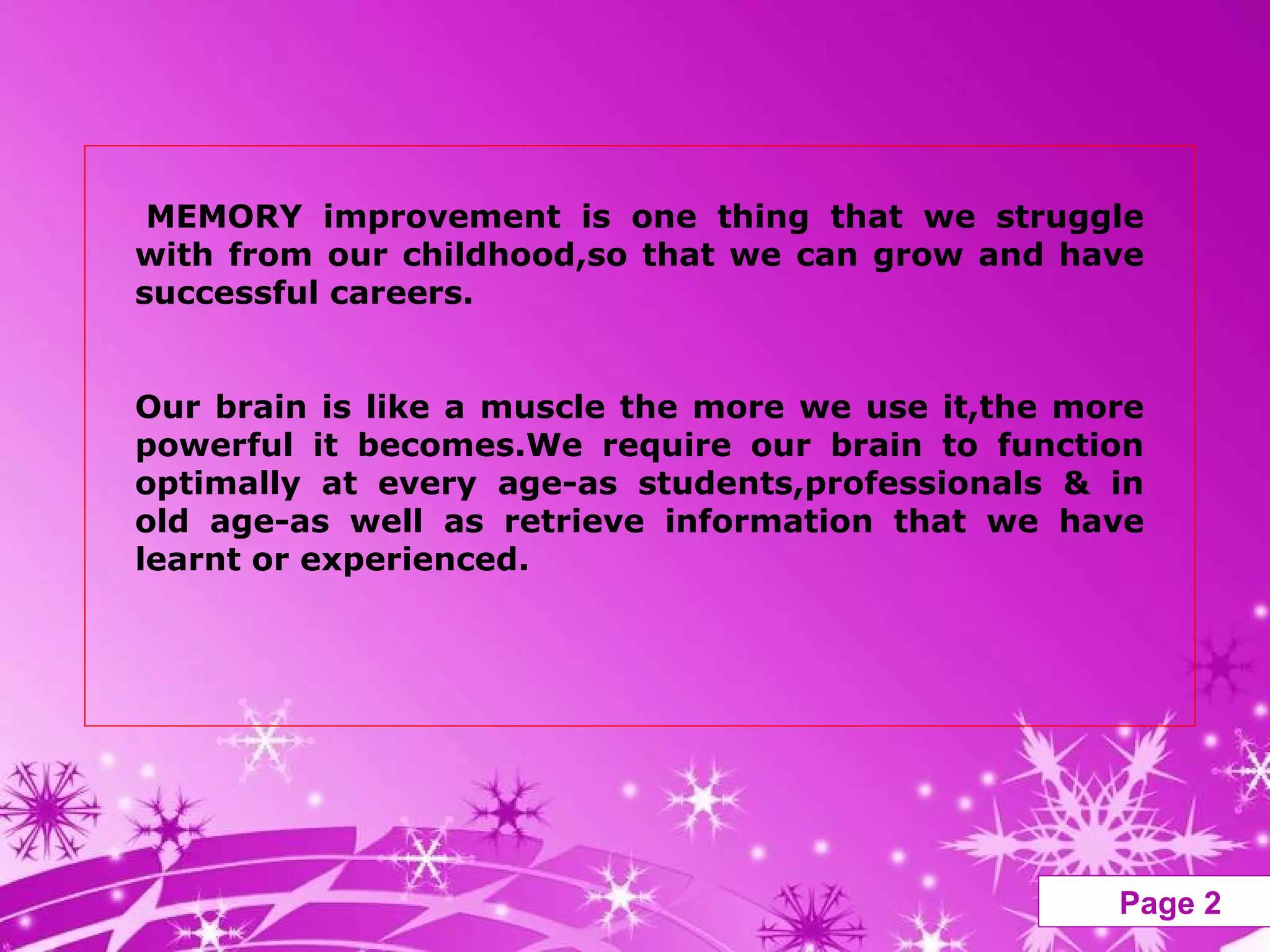 diet for improving memory | PPT