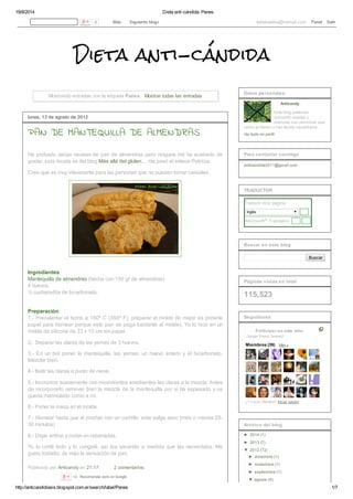 Dieta anti cándida panes | PDF