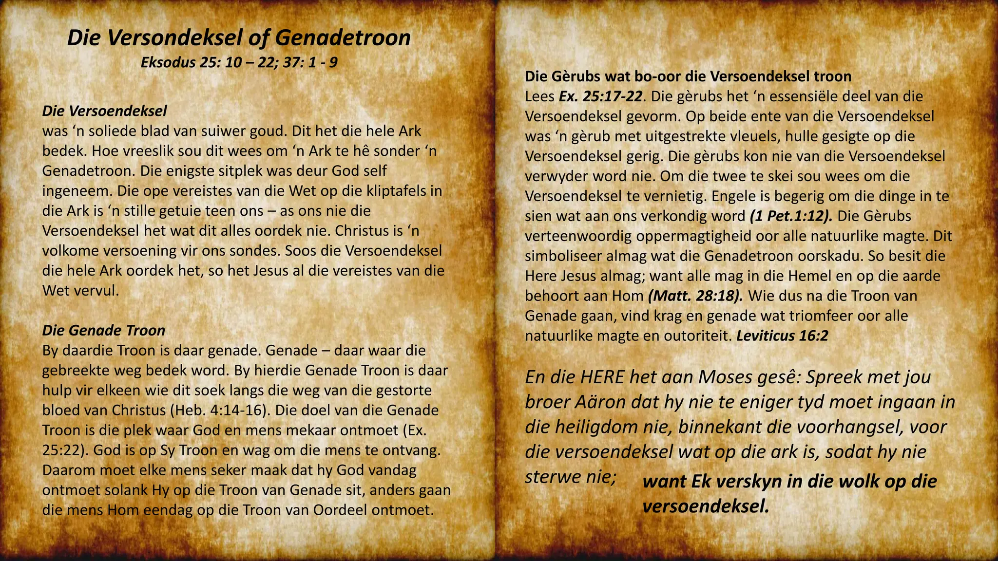 Die Tabernakel van Moses en wat dit vir ons wys..pptx