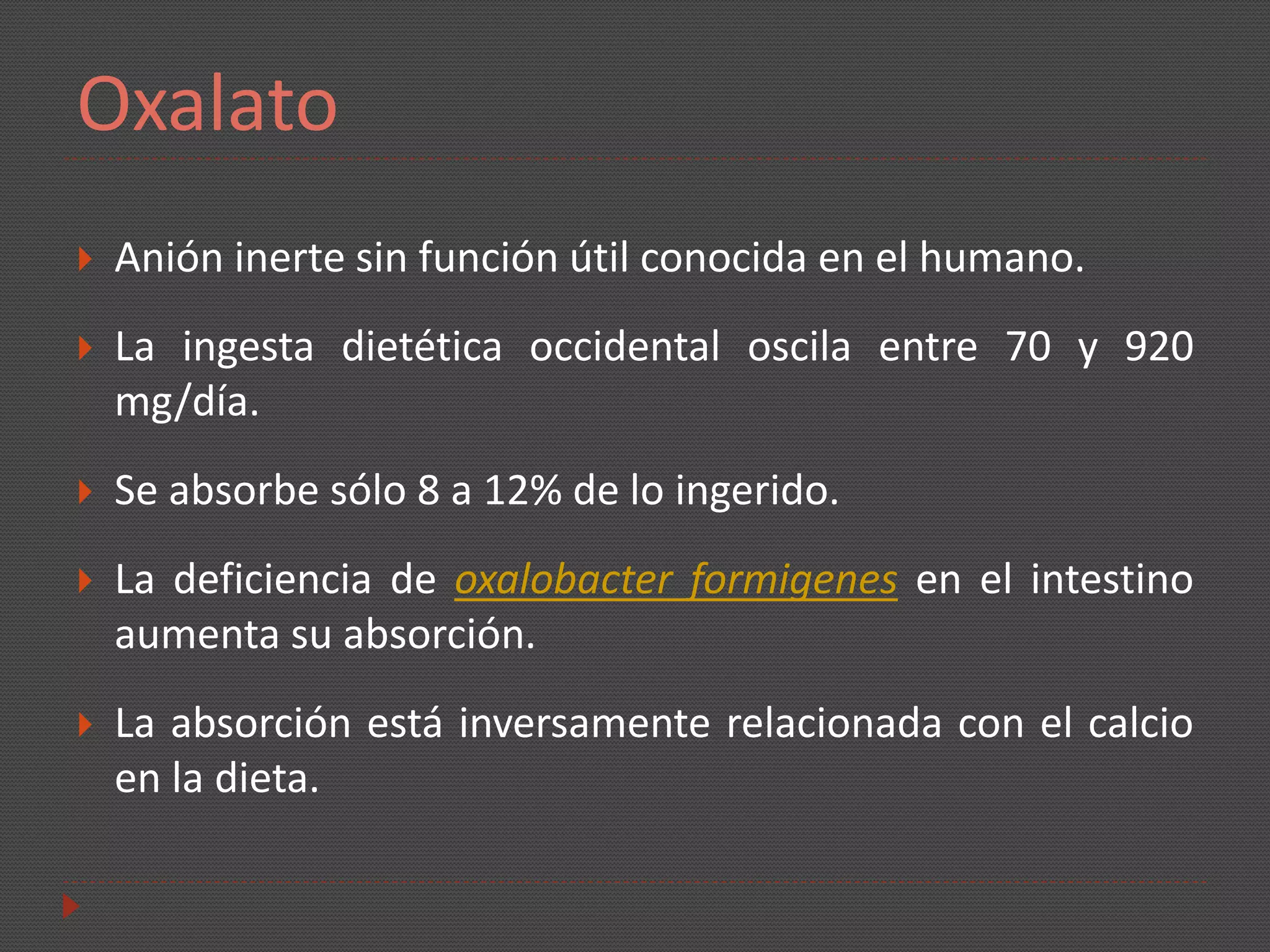 Dieta controlada en oxalatos | PPTX