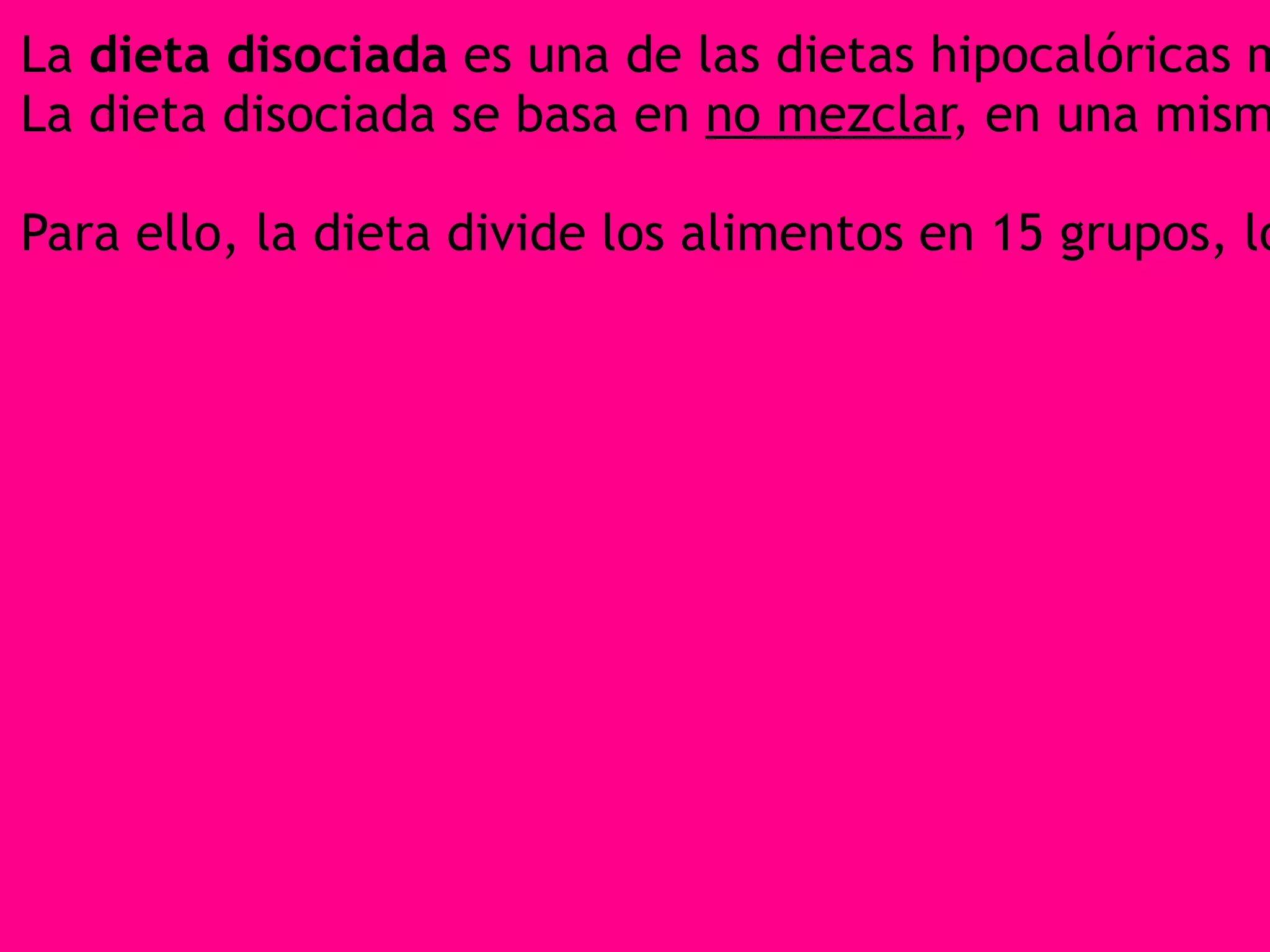 DIETA DISOCIADA | PPTX