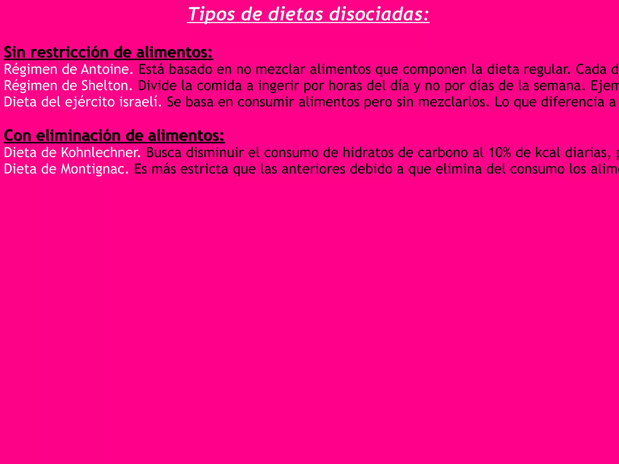 DIETA DISOCIADA | PPTX