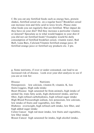 Diet Analysis Project Using theUSDA SuperTracker 1. Log int.docx ...