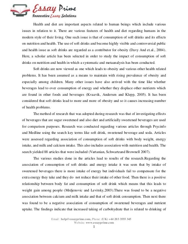 Diet And Health Essay Sample Diet And Health Essay Sample