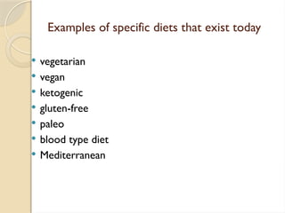 Diet and Nutrition.pptx diet and nutrition example of specific diet ...