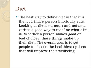 Diet and Nutrition. different types of diet pptx | PPTX