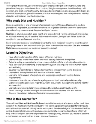 Diet and Nutrition Diploma - Course Gate | PDF