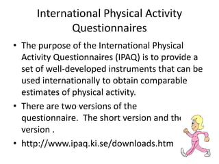 Diet and physical activity assessment | PPTX