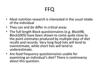 Diet and physical activity assessment | PPTX