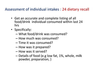 Diet and physical activity assessment | PPTX