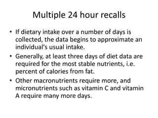 Diet and physical activity assessment | PPTX