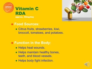 Diet and sports nutrition - micro nutrients | PPTX