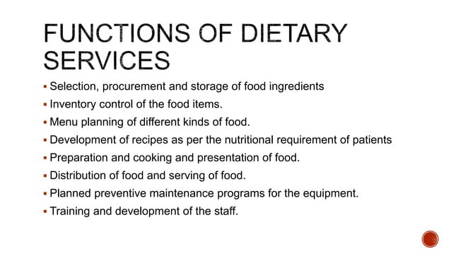 Dietary services | PPTX