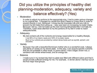 Dietary analysis pres | PPTX