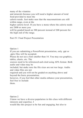 Dietary Analysis Project Instructions These instructions sho.docx ...